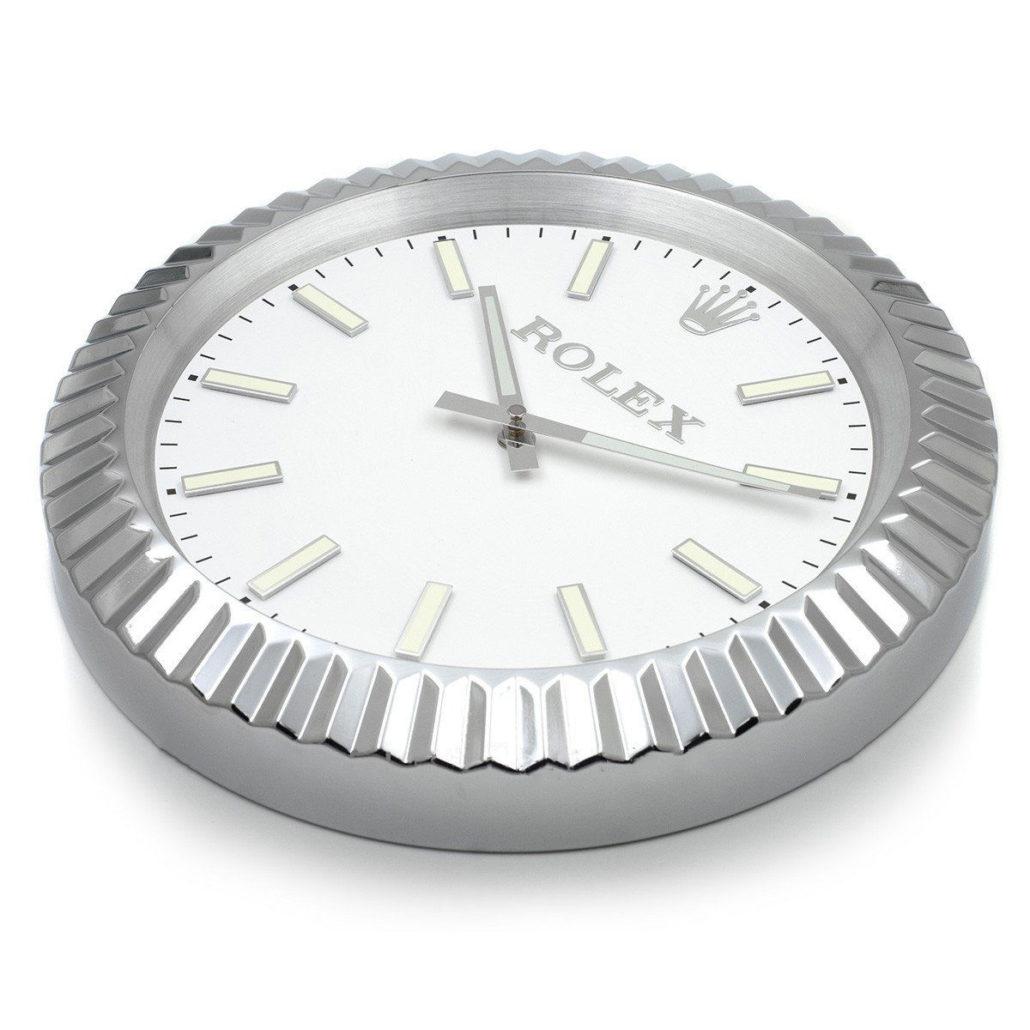 Datejust "White Gold" Style – Dealer Display Wall Clock (Silver Edition ...