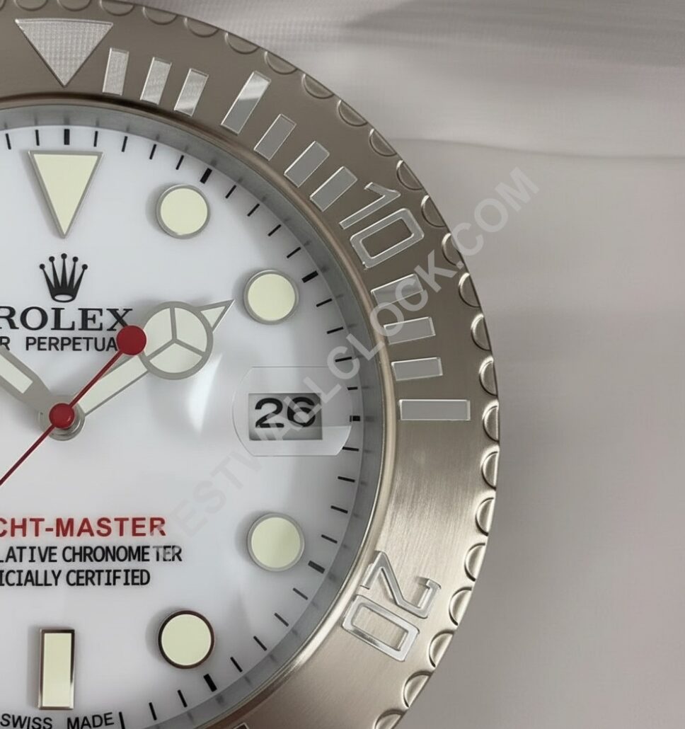Yacht-Master Style – dealer display wall clock (Platinum & White ...
